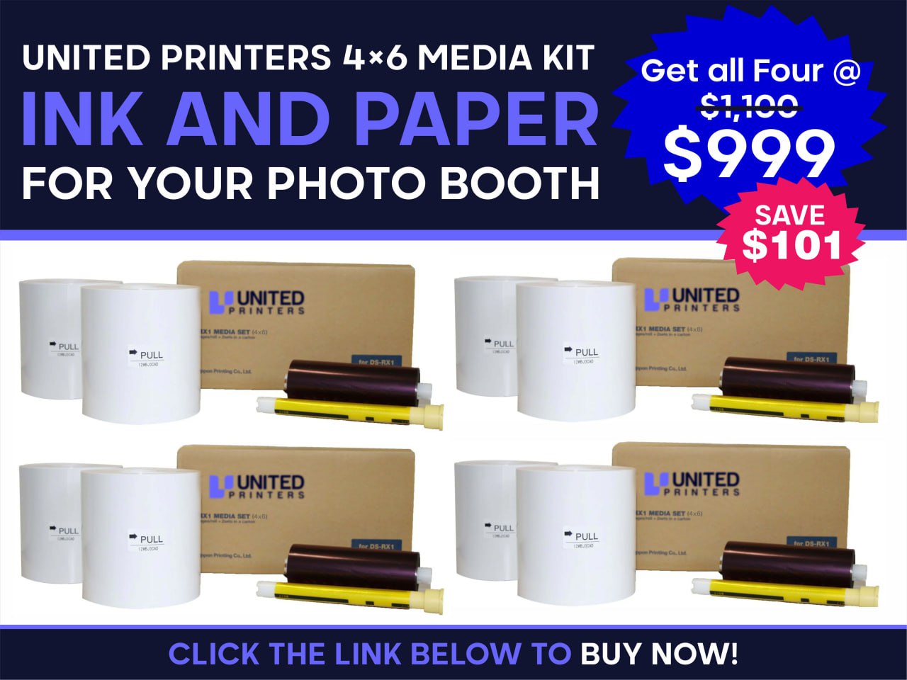 UNITED PRINTERS 4×6 Media Kit - Ink And Paper (Bundle of 4) – PBI Shop ...
